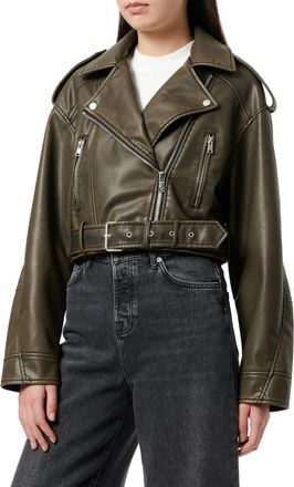 Only Onlella Faux Leather Washed Biker OTW