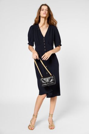 Gerard Darel Robe cintr&eacute;e &agrave; boutons dor&eacute;s - PIA - Marine