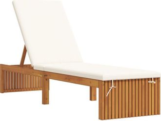 vidaXL Vidaxl - Sonnenliege mit Kissen Braun 200 x 55 x 94cm Massivholz Akazie