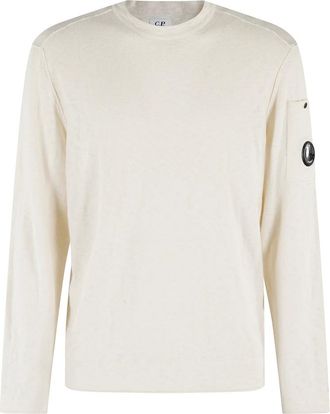 C.P. Company C.p. Company, Homme, Pulls, Blanc, Taille: L Pull en Tricot Ivoire Lens