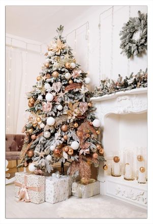 Wallario selbstklebendes Poster - Eleganz unterm Weihnachtsbaum, Aufkleber in Premiumqualit&auml;t, Klebefolie Gr&ouml;&szlig;e: 61 x 91,5 cm (Maxiposter)