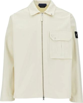 Stone Island Homme, Vestes, Beige, Taille: L Chemise &agrave; Poche Poitrine Zipp&eacute;e