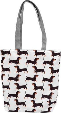 Supvox Paquet Fourre-Tout Portable en Polyester Imprim&eacute; Teckel Grand Paquet Bandouli&egrave;re L&eacute;ger pour Shopping et Voyage Femme &agrave; Grosse Capacit&eacute; Multifonction