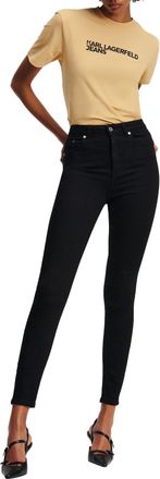 Karl Lagerfeld Damen High Rise Skinny Denim Skinny Leg, Schwarz, 3132