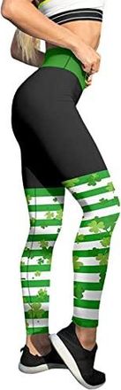 Generic Legging de sport pour femme, bon pantalon de Pilates, de course, de yoga, imprim&eacute; vert, Paddystripes Luck 2026, Noir, XXL