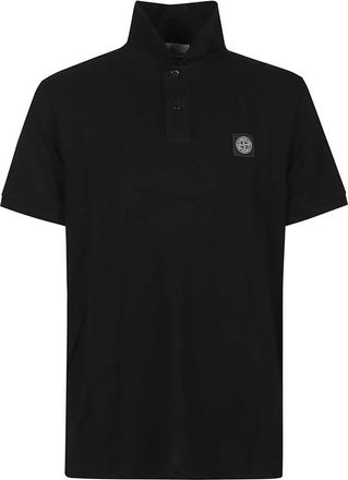 Stone Island Homme, Tops, Noir, Taille: 2XL Polo Slim Fit &agrave; Manches Courtes