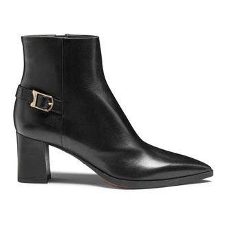 Santoni Lederschaftiger Stiefeletten mit mittelhohem Absatz - - Shoes - Damen - Schwarzk - 40 EU