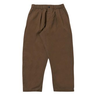 Universal Works Khaki Leinen Slub Weben Weite Beinhosen - - Trousers - Herren - Braun - W28