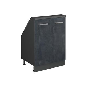 Vicco Meuble de Rangement sous Pente Rion, Noir B&eacute;ton/Anthracite, avec 2 Portes