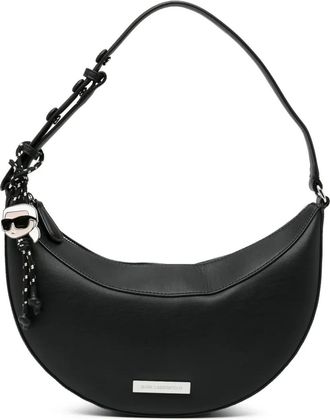 Karl Lagerfeld Ikon Smooth Halfmoon shoulder bag - Schwarz