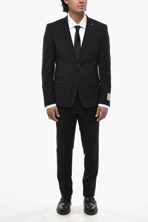 Corneliani CC COLLECTION Zweiknopf-Anzug aus reiner Schurwolle mit Pattentaschen und klassischem Revers Corneliani