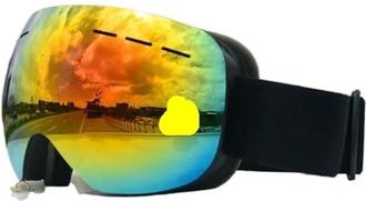 Generic Lunettes de ski unisexe anti-bu&eacute;e, lunettes de snowboard avec double lentille, protection UV et coupe-vent pour les sports dhiver, Black Frame Red Len