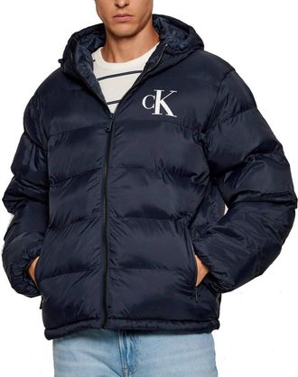 Calvin Klein CK JEANS Herren Ls Nylon Monogram Puffer JKT Lv04rd528g Jacken, Blue (Dark Sapphire), XL