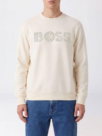 HUGO BOSS Sweatshirt aus Baumwolle mit Logo-Print und Rippb&uuml;ndchen