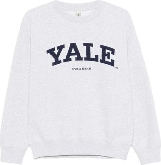 Sporty & Rich Femme, Sweatshirts et sweats &agrave; capuche, Gris, Taille: 42 FR Lettering Crewneck