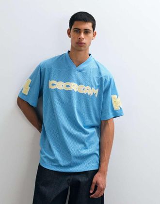 Icecream Maillot de football &agrave; imprim&eacute; graphique - Bleu