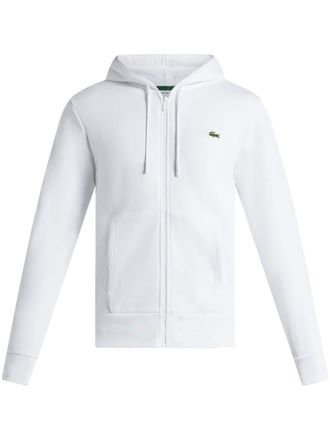 Lacoste Sweatshirt mit Rei&szlig;verschluss - Wei&szlig;