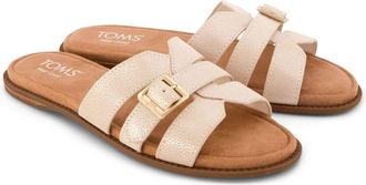Toms Sol Mule Leder Damenschuhe Champagner Sandalen