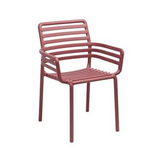 NARDI Fauteuil empilable Doga - Rouge - Résine de fibre de verre - Designer Raffaello Galiotto