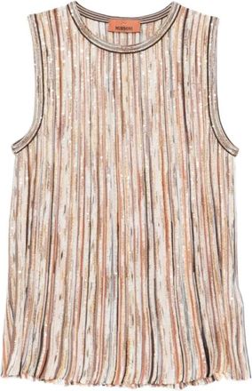 Missoni Femme, Tops, Multicolore, Taille: 38 FR Top sans manches en viscose m&eacute;lang&eacute;e c&ocirc;tel&eacute;e avec sequins
