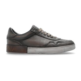 Dolce & Gabbana Leder Sportschuhe mit Vintage-Effekt - - Shoes - Herren - Braun - 39 EU