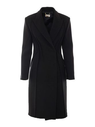 Elisabetta Franchi Manteau Au Genou - Noir