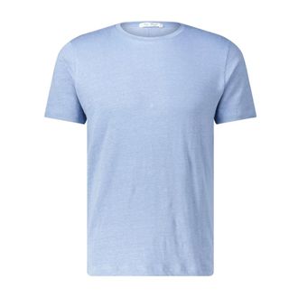 Stefan Brandt Leinen T-Shirt - - Tops - Herren - Blau - M