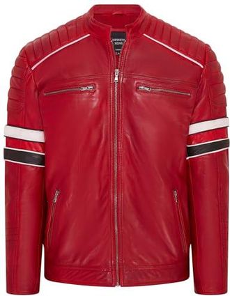 Infinity Leather Veste de Course en Cuir de Motard Matelass&eacute;e Pour Hommes