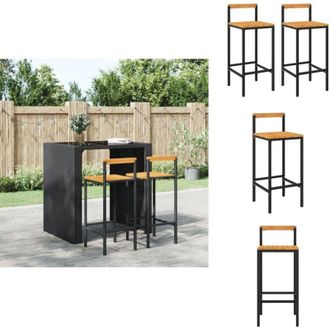 vidaXL Vidaxl - Tabourets de bar lot de 2 noir r&eacute;sine tress&eacute;e et bois dacacia - Tabouret De Bar - Tabouret De Comptoir - Mobilier De Jardin - Meubles