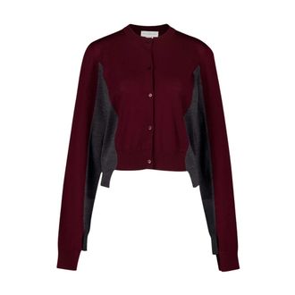 Stella McCartney Color-Block Woll-Cardigan - - Knitwear - Damen - Rot - M