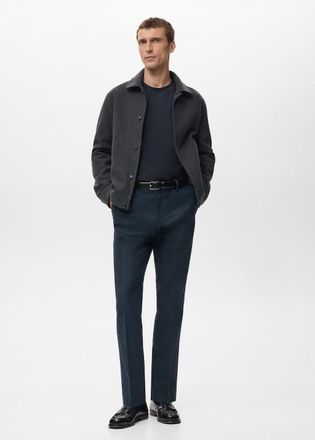 Mango Slim-Fit-Flanellhose marineblau - Herren - 38 - MANGO MAN