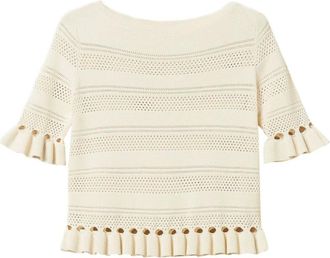 Twinset Femme, Pulls, Beige, Taille: 42 FR Pulls &agrave; col rond