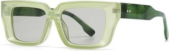 Generic Lunettes de soleil rétro de luxe pour homme et femme - Monture tendance - UV400 - Vert gris - Taille unique 2026