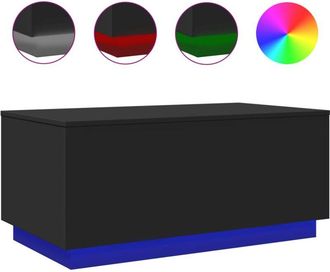vidaXL Couchtisch mit LED-Leuchten Schwarz 90x50x40 cm Vidaxl