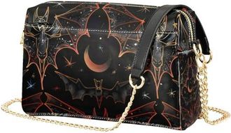 Mnsruu Sacs à bandoulière en cuir pour femme, sac à main gothique chauve-souris et étoile