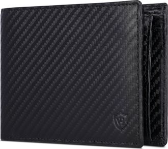 Von Heesen Geldb&ouml;rse Herren mit RFID Schutz I Geldbeutel f&uuml;r M&auml;nner I M&uuml;nzb&ouml;rse Portemonnaie Brieftasche Wallet Portmonee (Carbon-Schwarz)