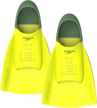 Speedo Unisex Erwachsene DMC Original Flosse | Allzweck-Flosse | Kurze Flosse | Geschlossene Ferse | Silikon | Leicht anziehbar Schwimmflossen, Gelb, L