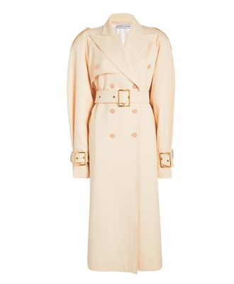 Rowen Rose Oversized Double-Breasted Belted Trench Coat Size M