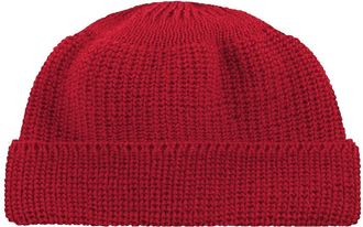 Hanseheld Strickm&uuml;tze Seeb&auml;r GOTS Dockerm&uuml;tze Seemannsm&uuml;tze kurz und flach - Rot | Seemannsm&uuml;tze | GOTSs Zertifiziert | Organic | kbT | Bio | Nachhaltig | Made 