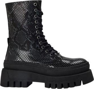 Steve Madden Coast Schlangenmuster Springerstiefel f&uuml;r Damen, Plattform-Absatz (Schwarz)