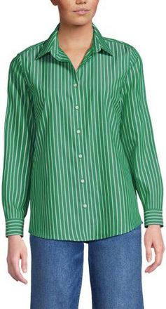 Lands End B&uuml;gelfreie Baumwoll-Bluse, Damen, Gr&ouml;&szlig;e:36 regular, Gr&uuml;n, Baumwolle, by Lands End