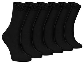 Sock Snob Lot de 6 paires femme coton fine unies couleur uni qualite chaussettes (37-42 eu, PL30 Black)