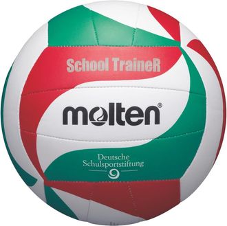 Molten SchoolTraineR Volleyball, White/Green/Red, 5
