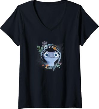 Disney Frozen 2 Bruni The Salamander Watercolor Portrait T-Shirt mit V-Ausschnitt