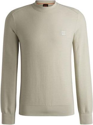 BOSS Hommes Anion S Pull structuré en Coton et Cachemire avec Patch logoté