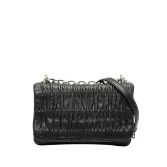 Prada Sac port&eacute; &eacute;paule pliss&eacute; doccasion - Femme - Pre-owned - Noir - Taille: ONE Size