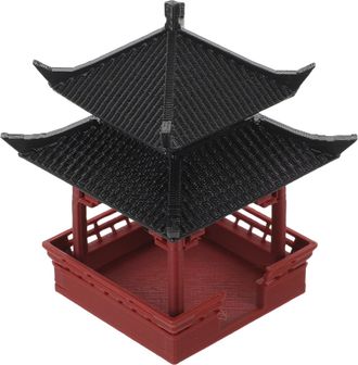 Garneck Miniatur Pavillon Bonsai Figur Asiatische Zen Gartenstatue aus Robustem Material Tischdekoration f&uuml;r Bonsai Aquarien und Miniaturlandschaften