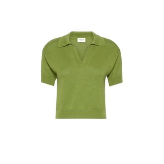 Max Mara Cardigan en laine- soie et cachemire &agrave; col en V - Femme - Pulls - Vert - Taille: 42 FR
