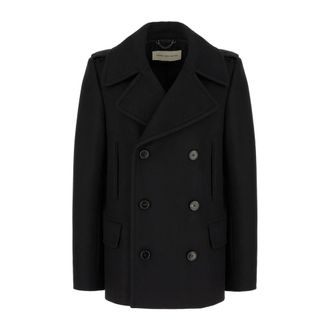 Dries Van Noten Double-Breasted Coat - - Coats - Herren - Schwarzk - XL