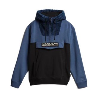 Napapijri Blaue Baumwoll Teddyb&auml;r Jacke - - Sweatshirts & Hoodies - Herren - Blau - M